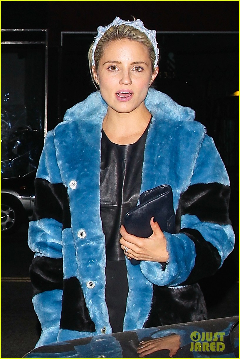 Dianna Agron Makes a Fashion Statement in a Blue Fur Coat: Photo ...