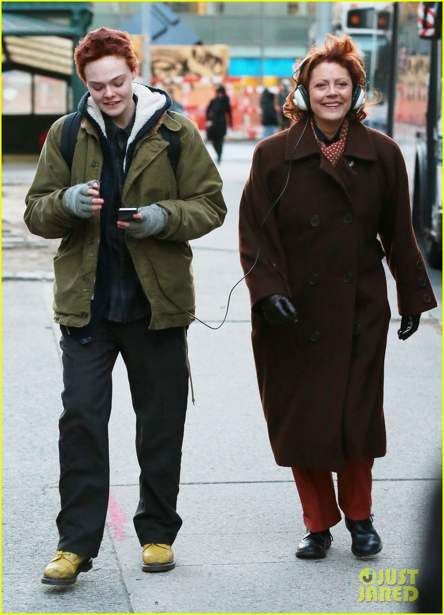 Elle Fanning & Susan Sarandon Look Happy to Shoot 'Three Generations ...
