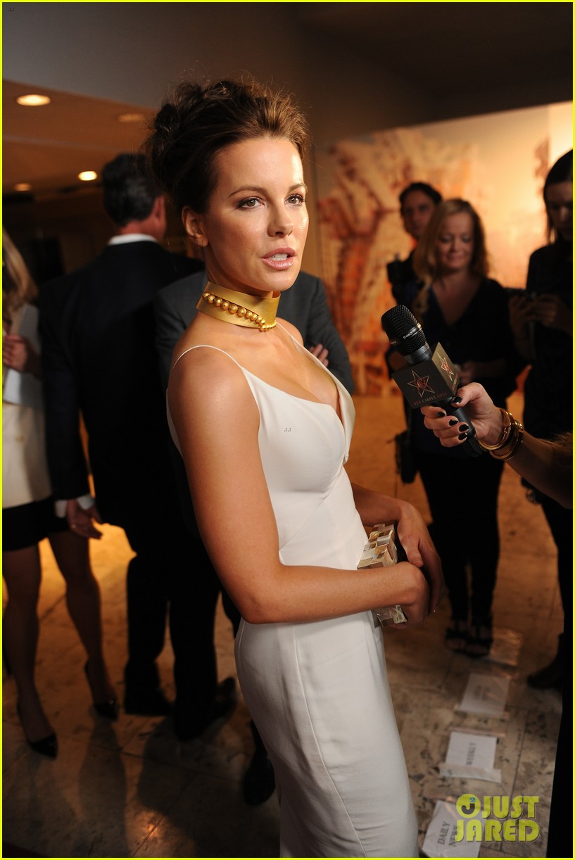 Kate Beckinsale Sports Major Cleavage at Battersea Power Station Global ...