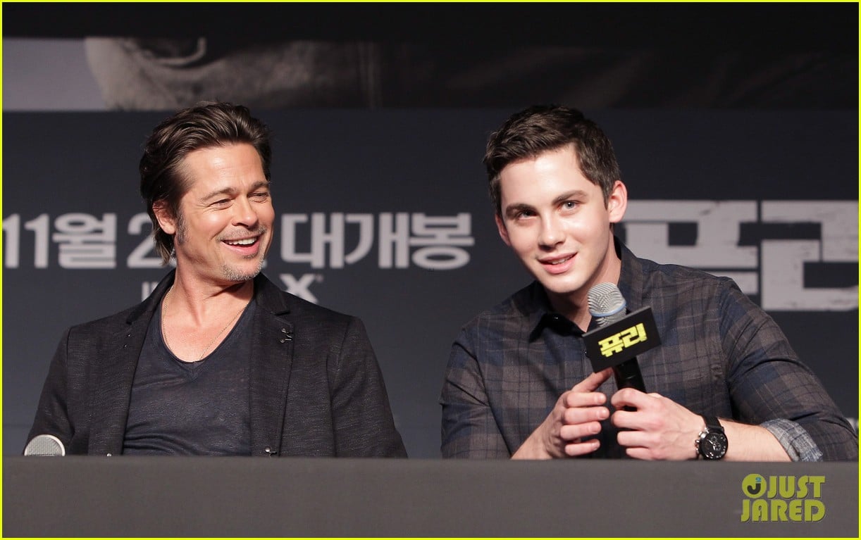 Brad Pitt & Logan Lerman Take the Stage for 'Fury' in Seoul!: Photo ...