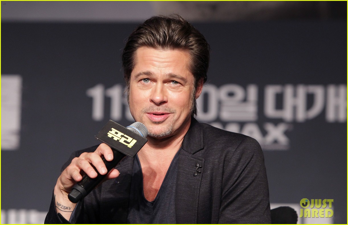 Brad Pitt & Logan Lerman Take the Stage for 'Fury' in Seoul!: Photo ...