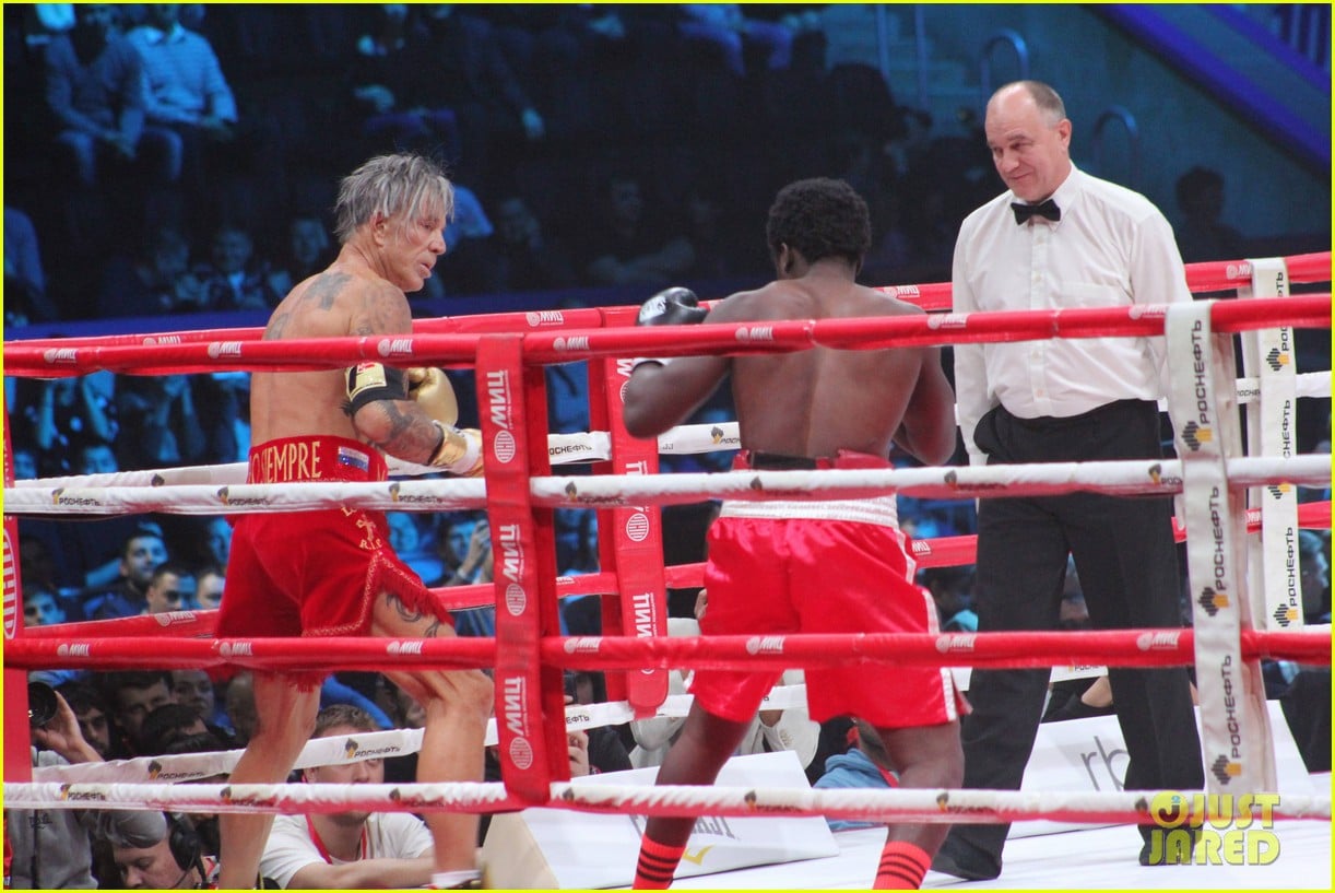 Shirtless & Ripped Mickey Rourke Wins First Boxing Match in 20 Years ...