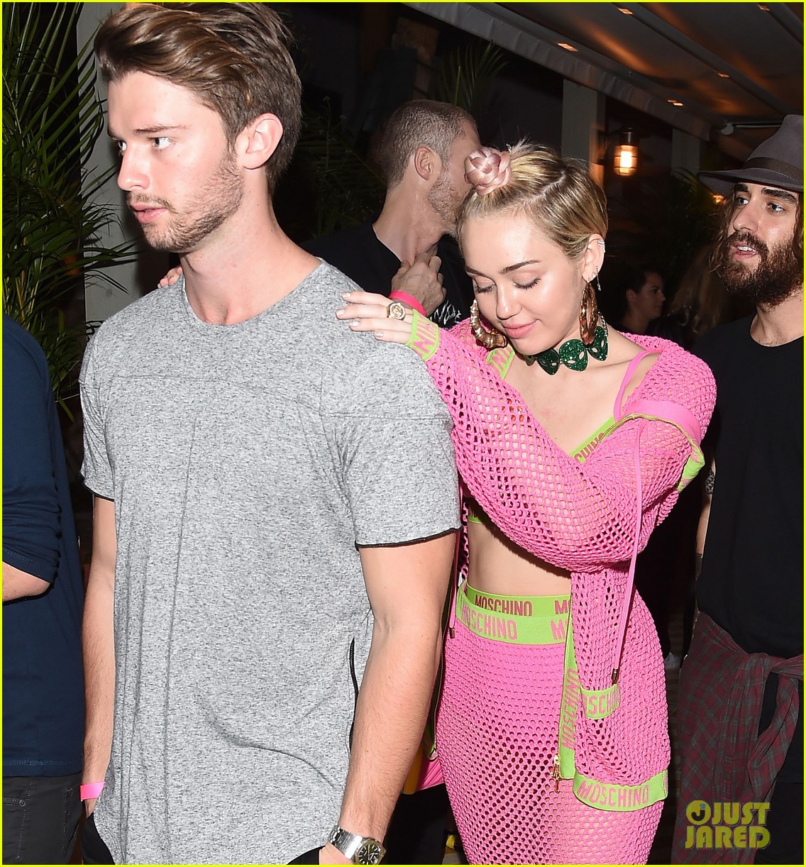 Miley Cyrus Wears Mesh to Party with Patrick Schwarzenegger: Photo ...