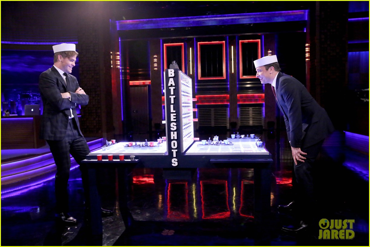 Chris Pine Plays A Game of Battleshots with Jimmy Fallon on 'The ...