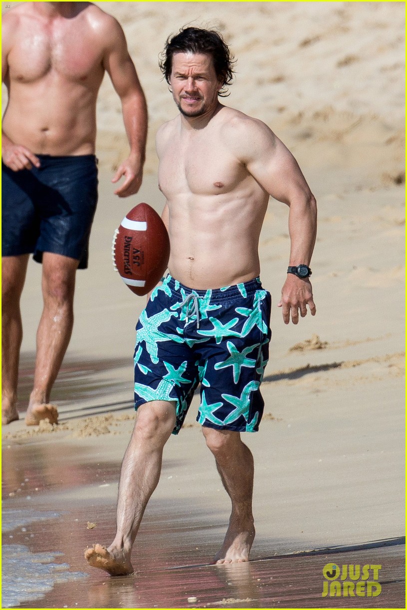 Mark Wahlberg's Muscles Are on Point for Some Beach Football: Photo ...