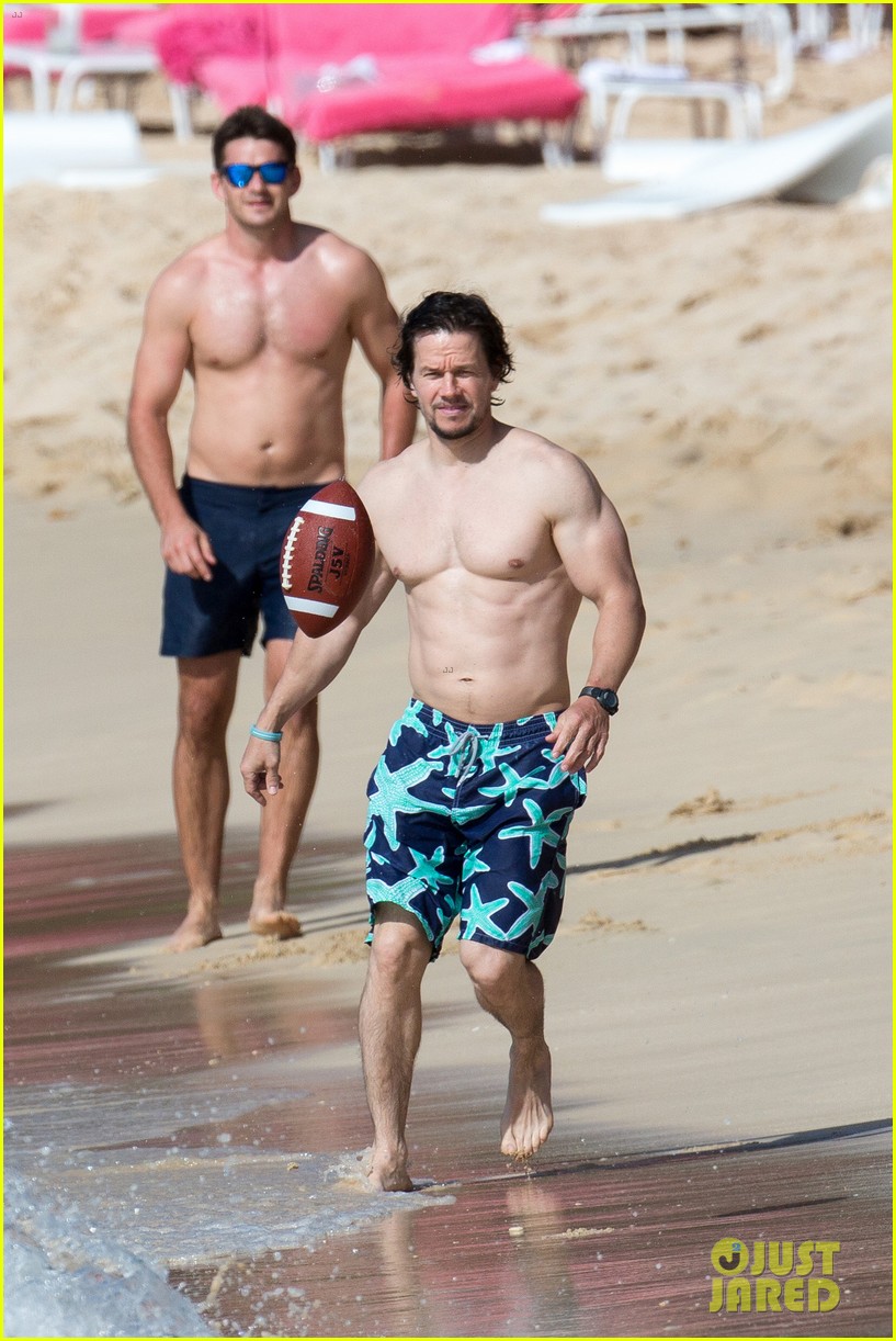 Mark Wahlberg's Muscles Are on Point for Some Beach Football: Photo ...