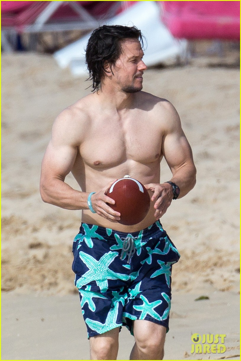 Mark Wahlberg's Muscles Are on Point for Some Beach Football: Photo ...