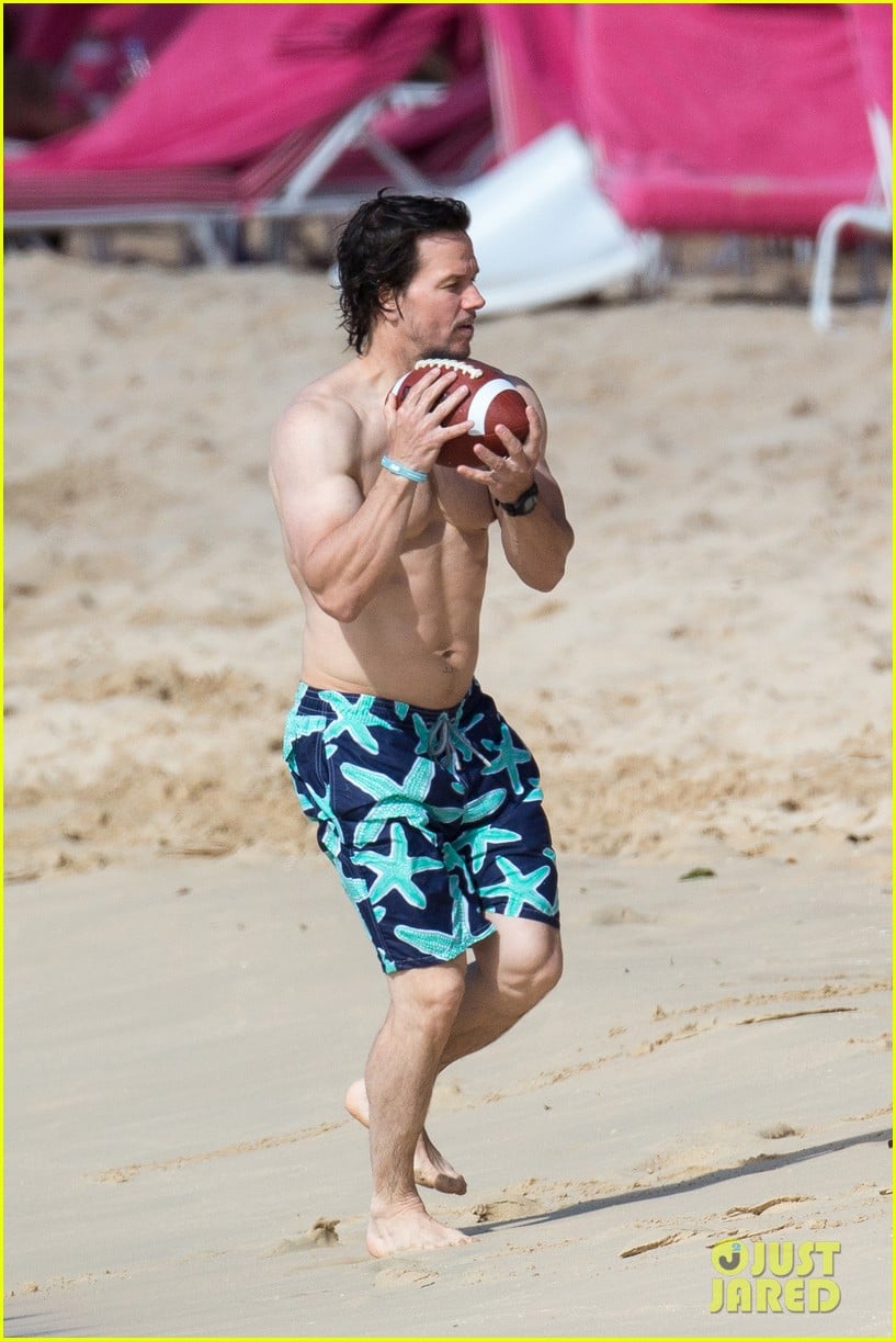 Mark Wahlberg's Muscles Are on Point for Some Beach Football: Photo ...