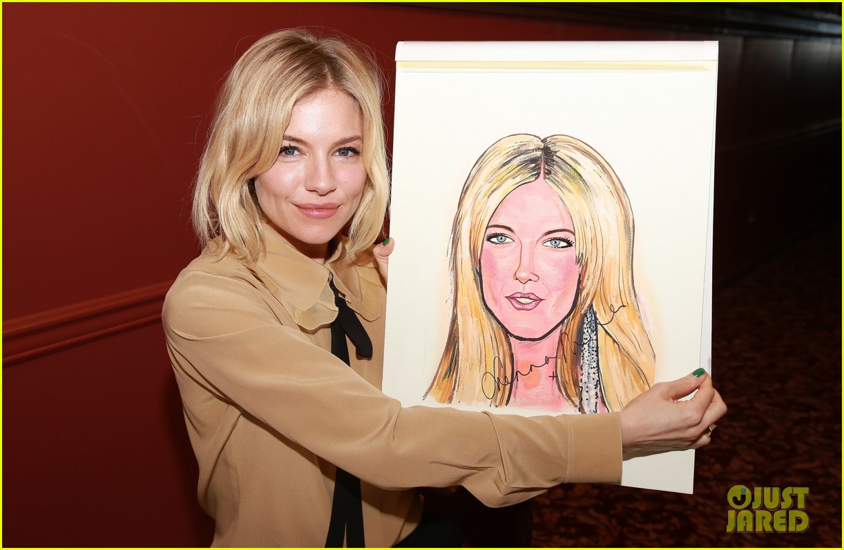 Sienna Miller Shows Off Her Caricature Portrait at Sardi's: Photo ...