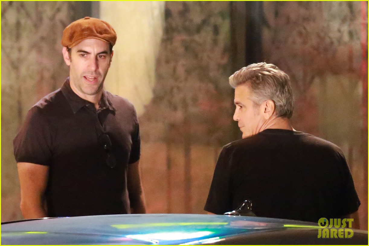George Clooney & Sacha Baron Cohen Hug It Out After Dinner: Photo ...