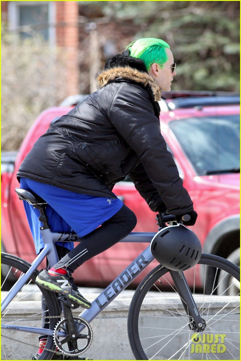 Jared Leto's Green Hair Is Slicked Back for Toronto Bike Ride: Photo ...