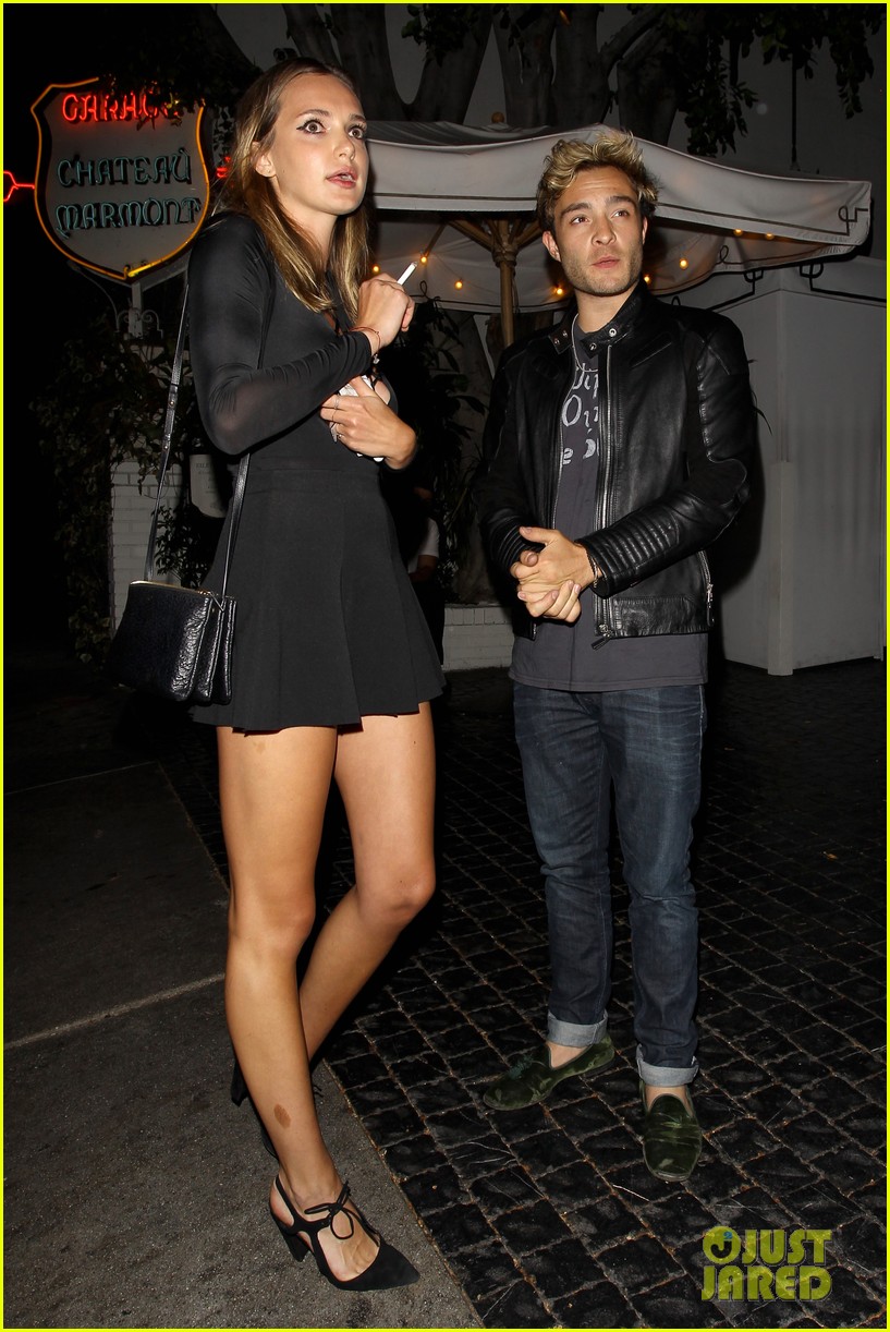 Ed Westwick & Model Julia Gall Dine Out At Chateau Marmont: Photo ...