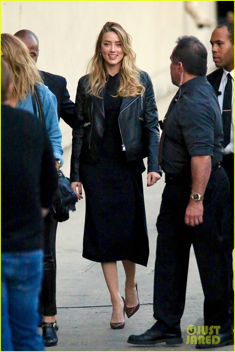 Amber Heard Gives Jimmy Kimmel a Kiss From Johnny Depp: Photo 3511859 ...