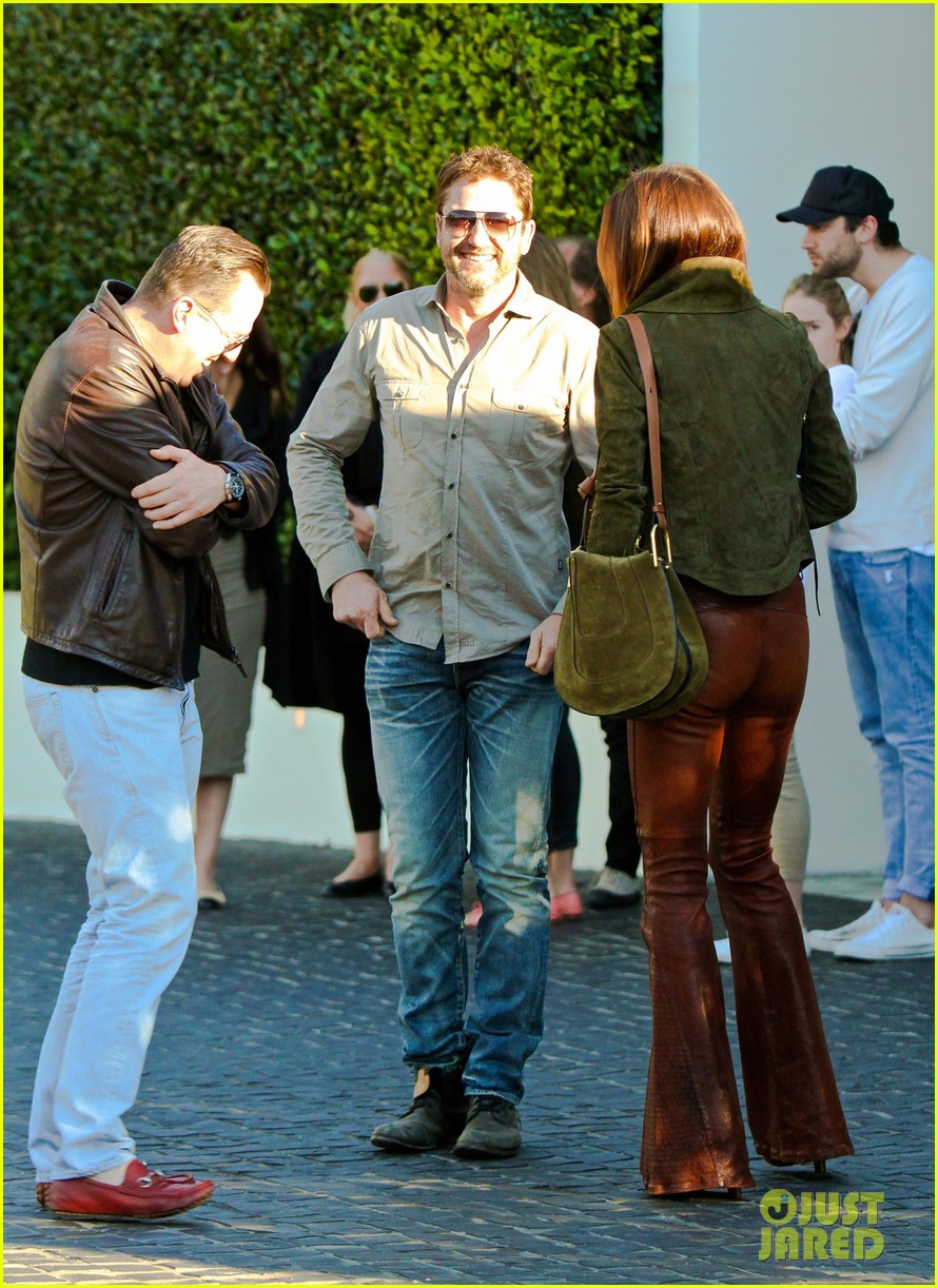 Gerard Butler Shares a Laugh with Girlfriend Morgan Brown After Lunch ...