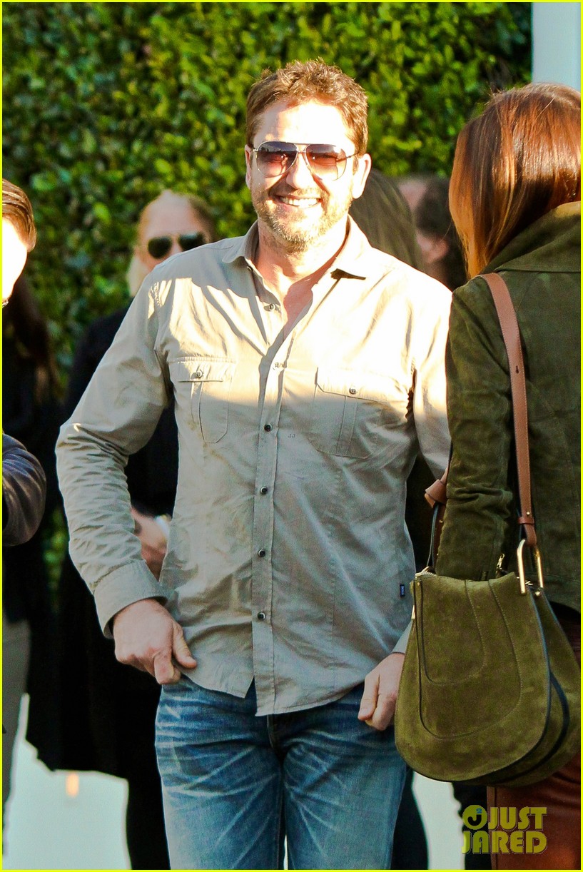 Gerard Butler Shares a Laugh with Girlfriend Morgan Brown After Lunch ...
