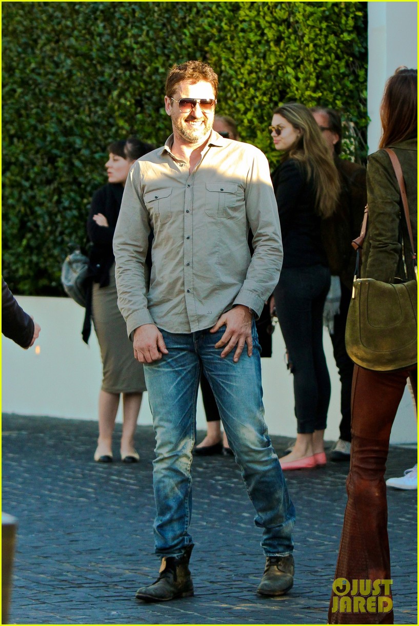 Gerard Butler Shares a Laugh with Girlfriend Morgan Brown After Lunch ...