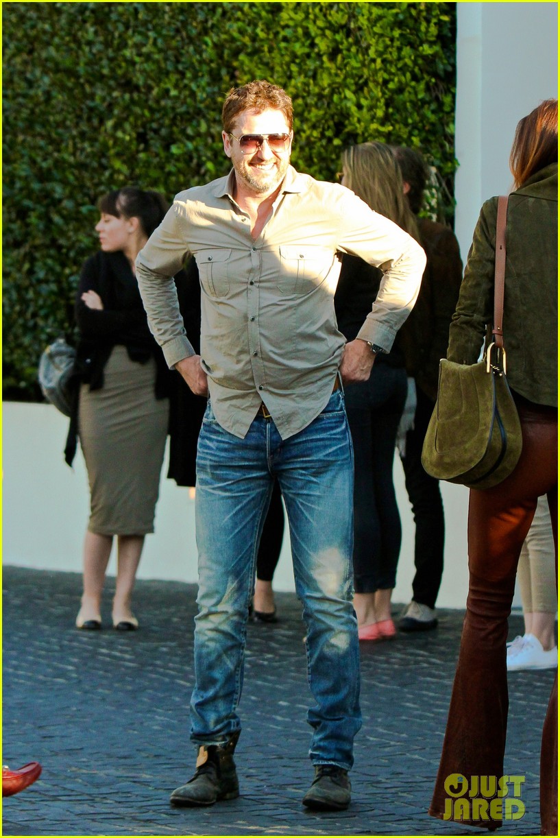 Gerard Butler Shares a Laugh with Girlfriend Morgan Brown After Lunch ...