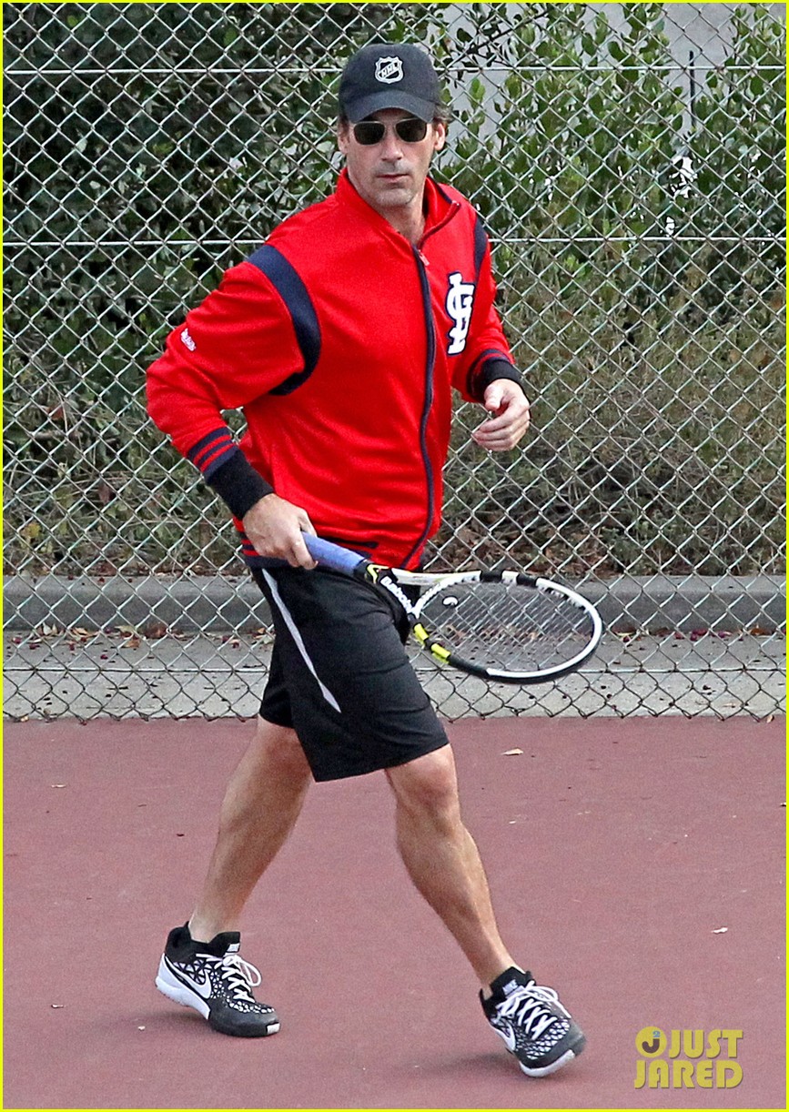 Jon Hamm Sports His Home Team During Tennis Practice: Photo 3525104 ...