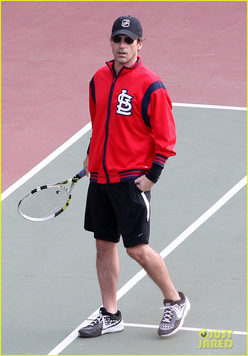 Jon Hamm Sports His Home Team During Tennis Practice: Photo 3525108 ...