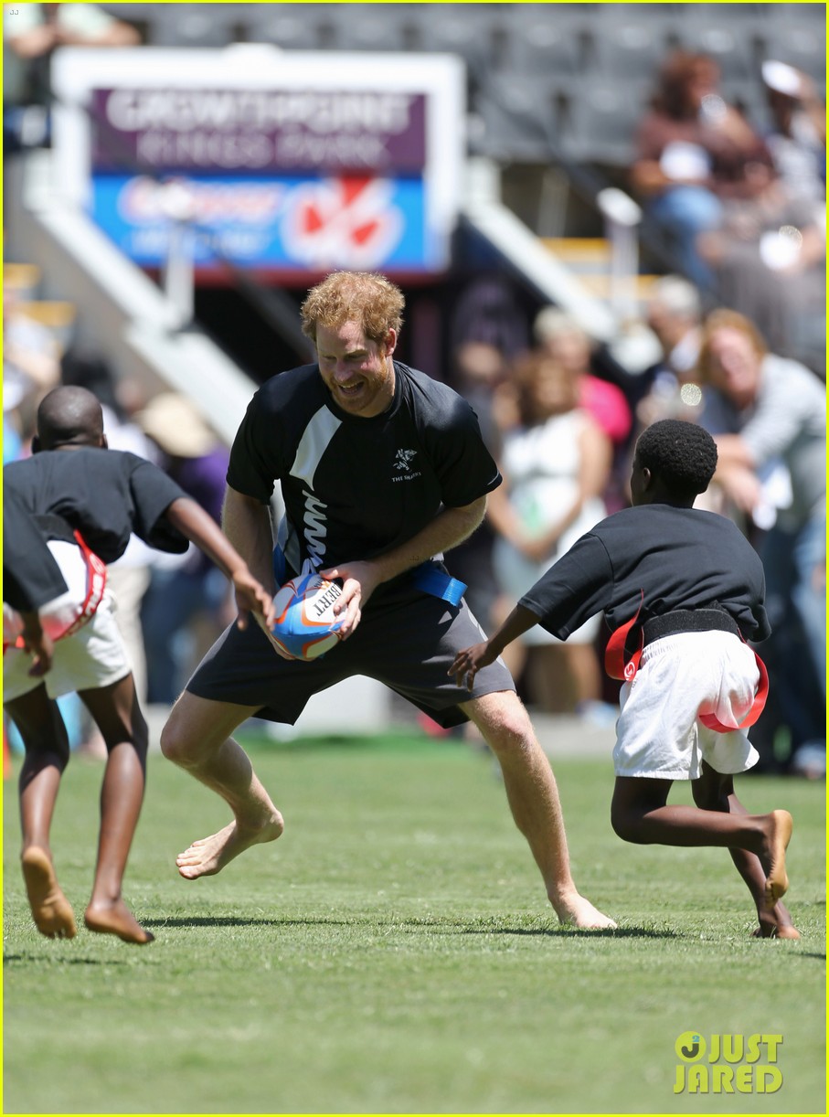 Photo: prince harry plays rugby game with kids in south africa 10 ...