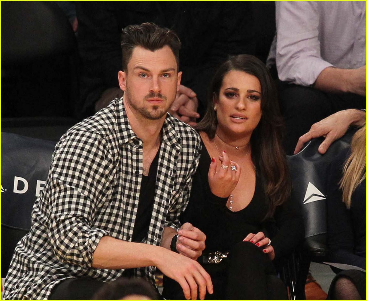 Lea Michele & Matthew Paetz Cuddle Up at Lakers Game: Photo 3544357 ...