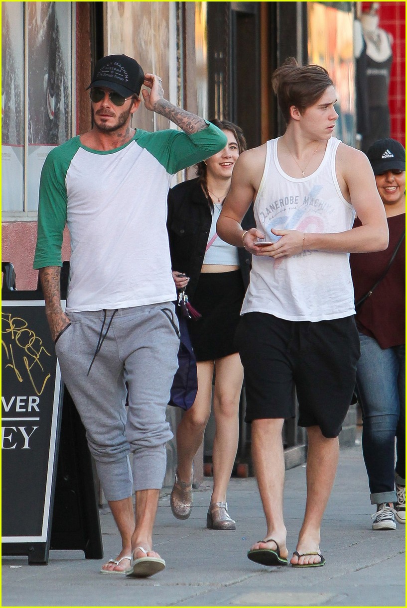 David Beckham & Son Brooklyn Spend Super Bowl Weekend Together: Photo ...