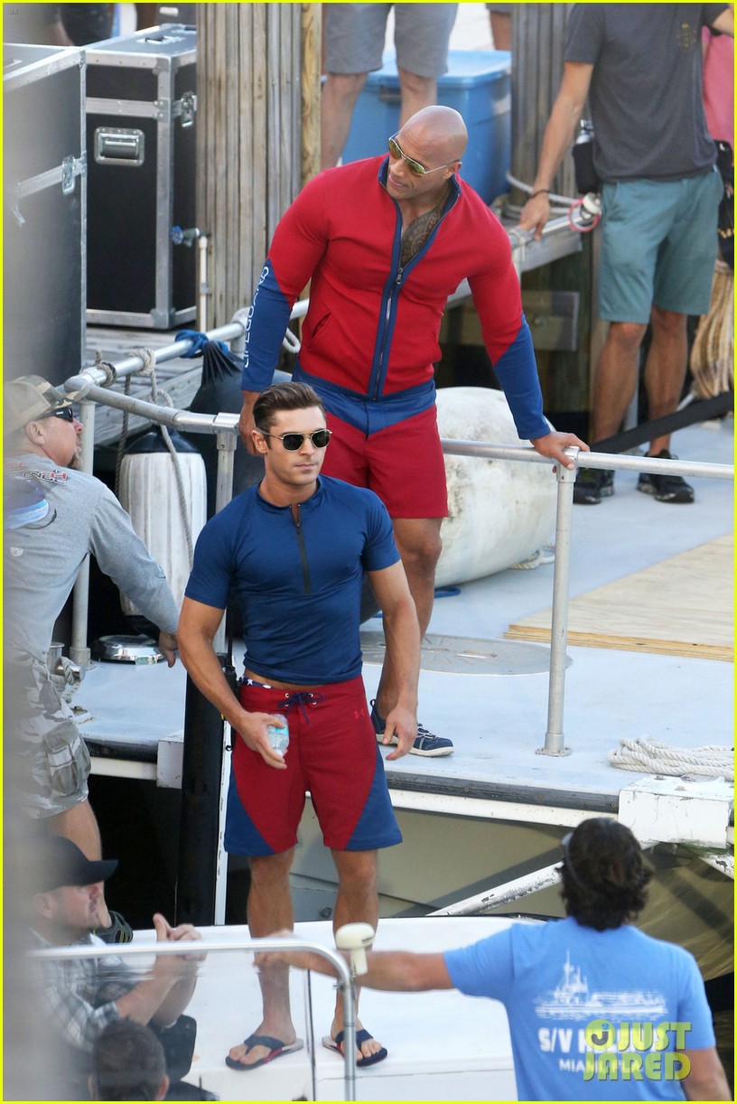 Zac Efron & Dwayne 'The Rock' Johnson Film 'Baywatch' - First On Set ...