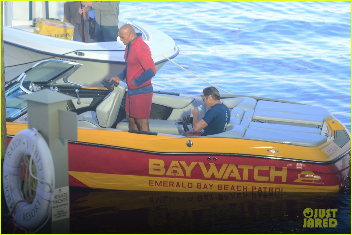 Zac Efron & Dwayne 'The Rock' Johnson Film 'Baywatch' - First On Set ...