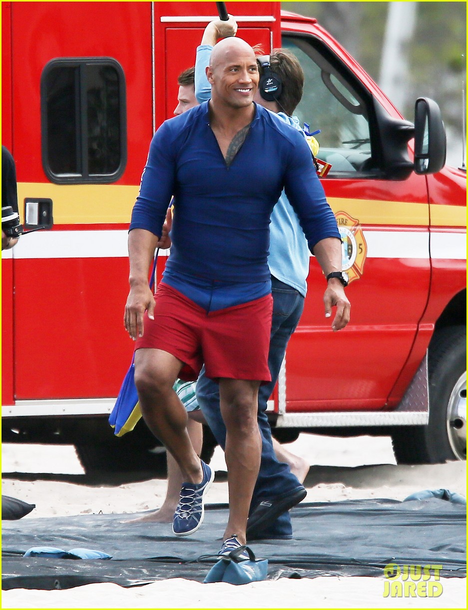 Dwayne Johnson Films 'Baywatch' Scenes with Ilfenesh Hadera: Photo ...