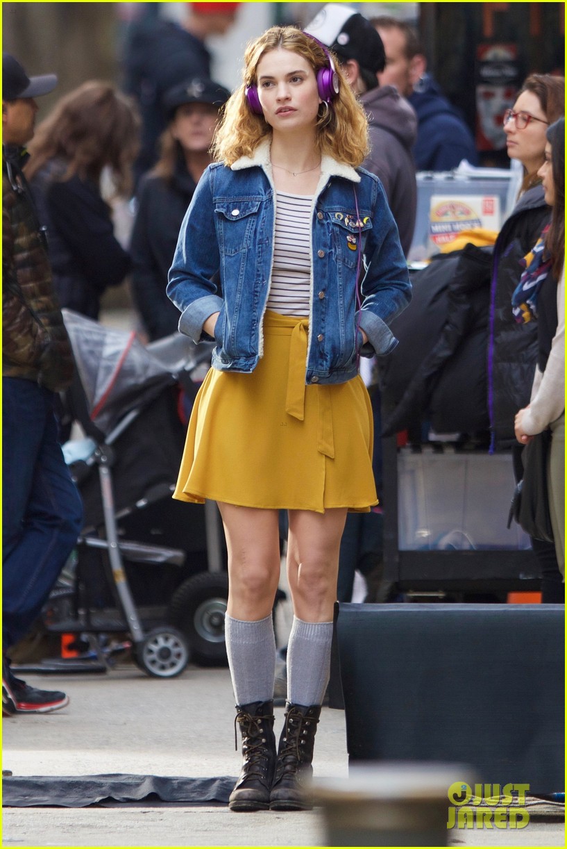 Lily James & Ansel Elgort Listen To Music On Set of 'Baby Driver ...