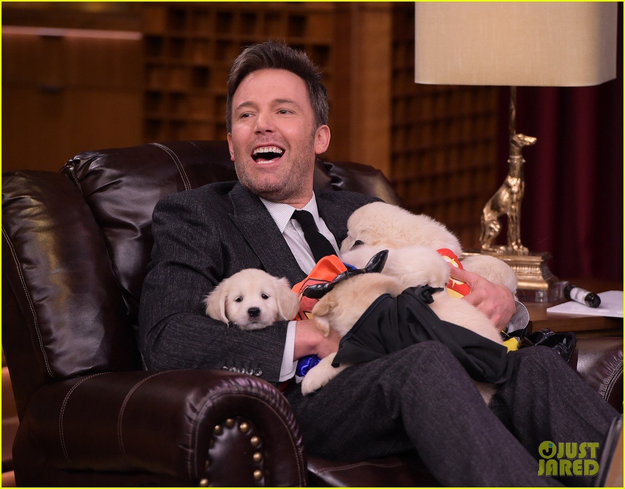Ben Affleck Cuddles with Superhero Puppies on 'Fallon': Photo 3613860 ...