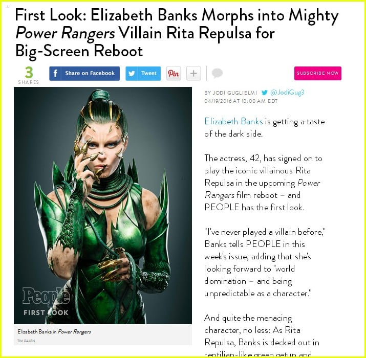 Elizabeth Banks as Rita Repulsa in 'Power Rangers' - First Look Photo ...