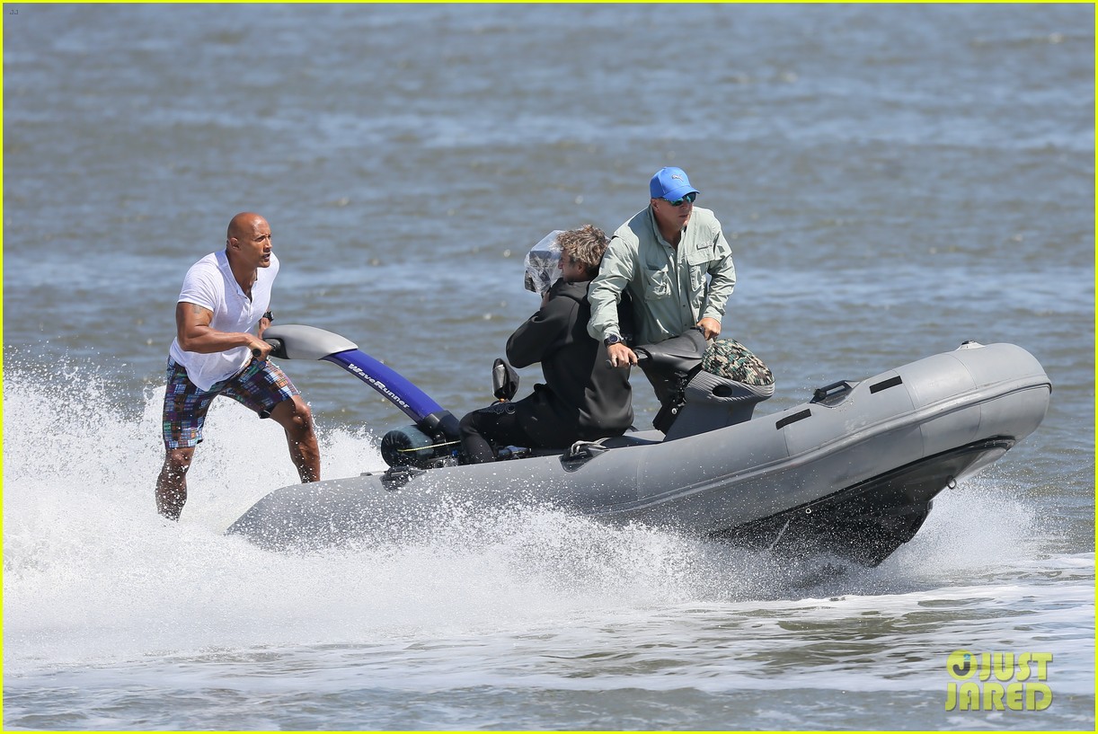 Dwayne Johnson Films 'Baywatch' Action Scenes on the Waves!: Photo ...