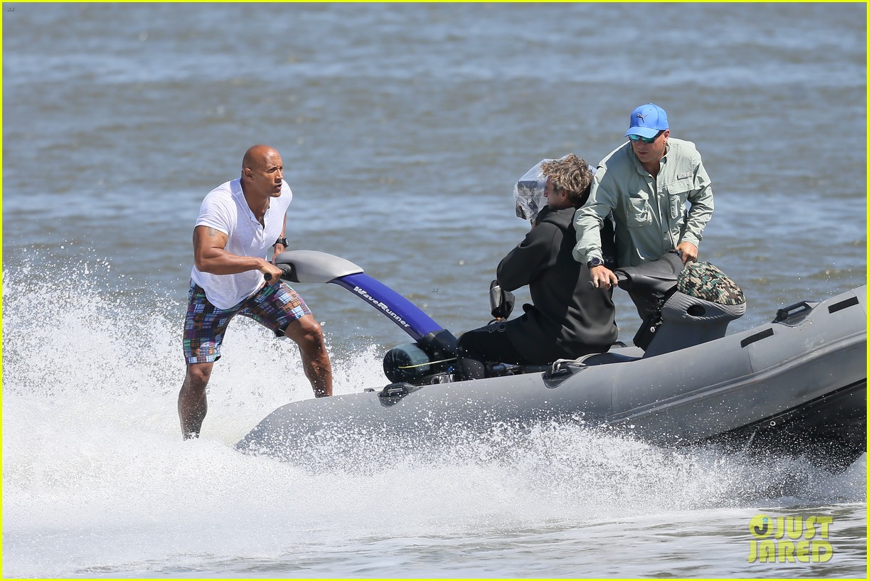 Dwayne Johnson Films 'Baywatch' Action Scenes on the Waves!: Photo ...