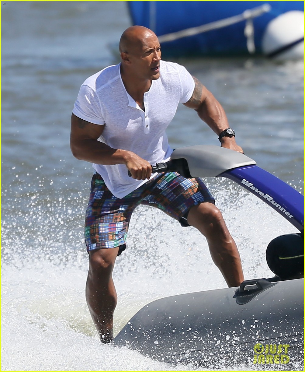 Dwayne Johnson Films 'Baywatch' Action Scenes on the Waves!: Photo ...