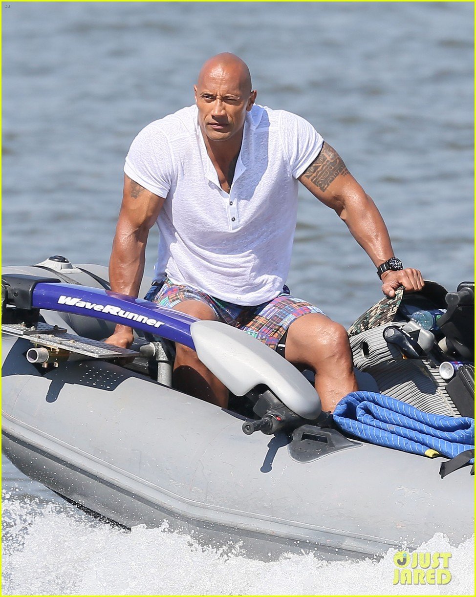 Dwayne Johnson Films 'Baywatch' Action Scenes on the Waves!: Photo ...