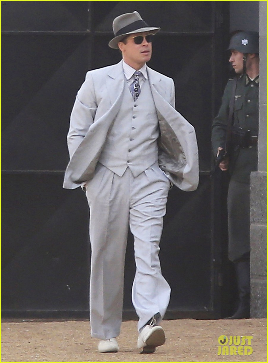 Brad Pitt Wears a White Suit for 'Allied' Filming in Spain: Photo ...
