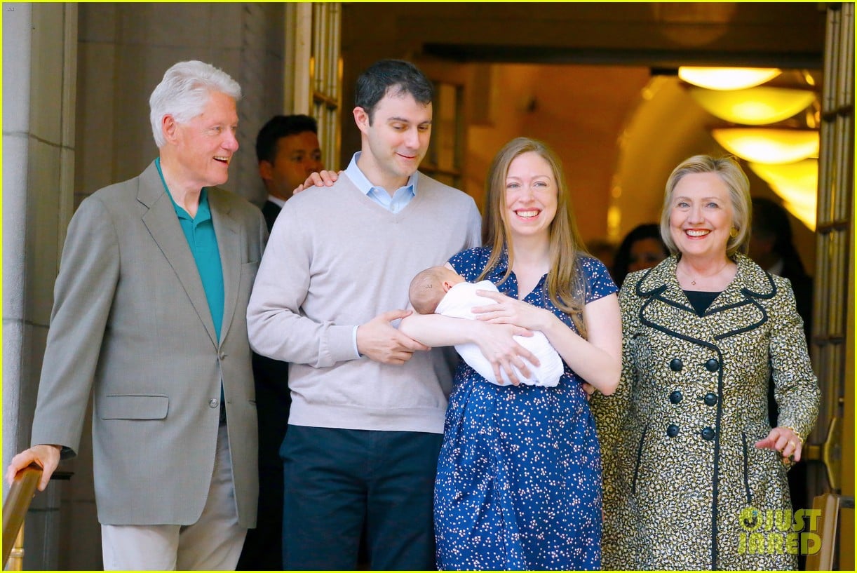 Chelsea Clinton & Family Leave Hospital with Baby Aidan!: Photo 3687447 ...