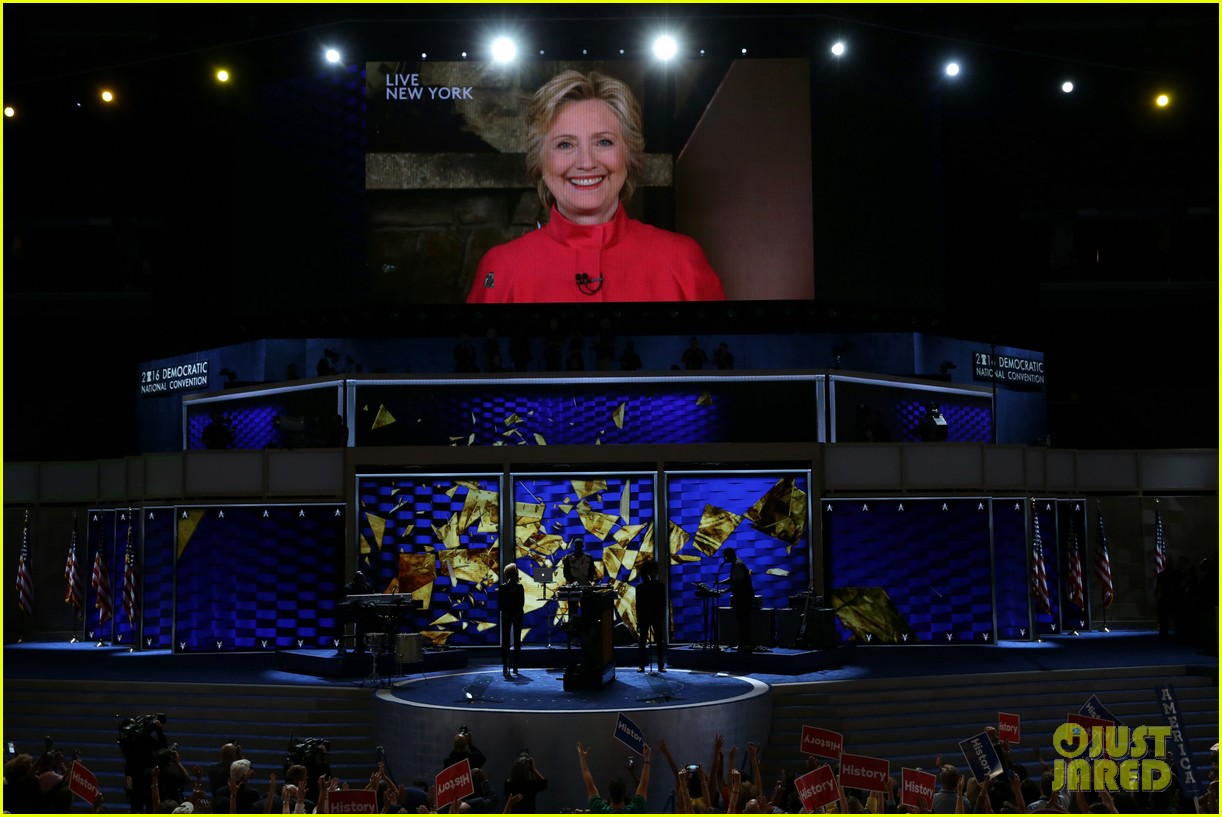 Hillary Clinton Breaks Glass Ceiling, Literally, at DNC! (Video): Photo ...