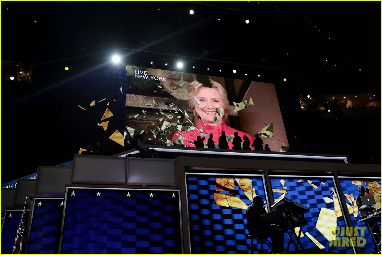 Hillary Clinton Breaks Glass Ceiling, Literally, at DNC! (Video): Photo ...
