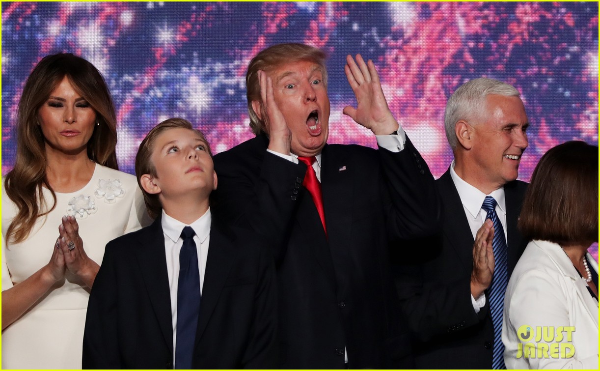 Donald Trump's Wife Melania, Son Barron, & Full Family Join Him On ...