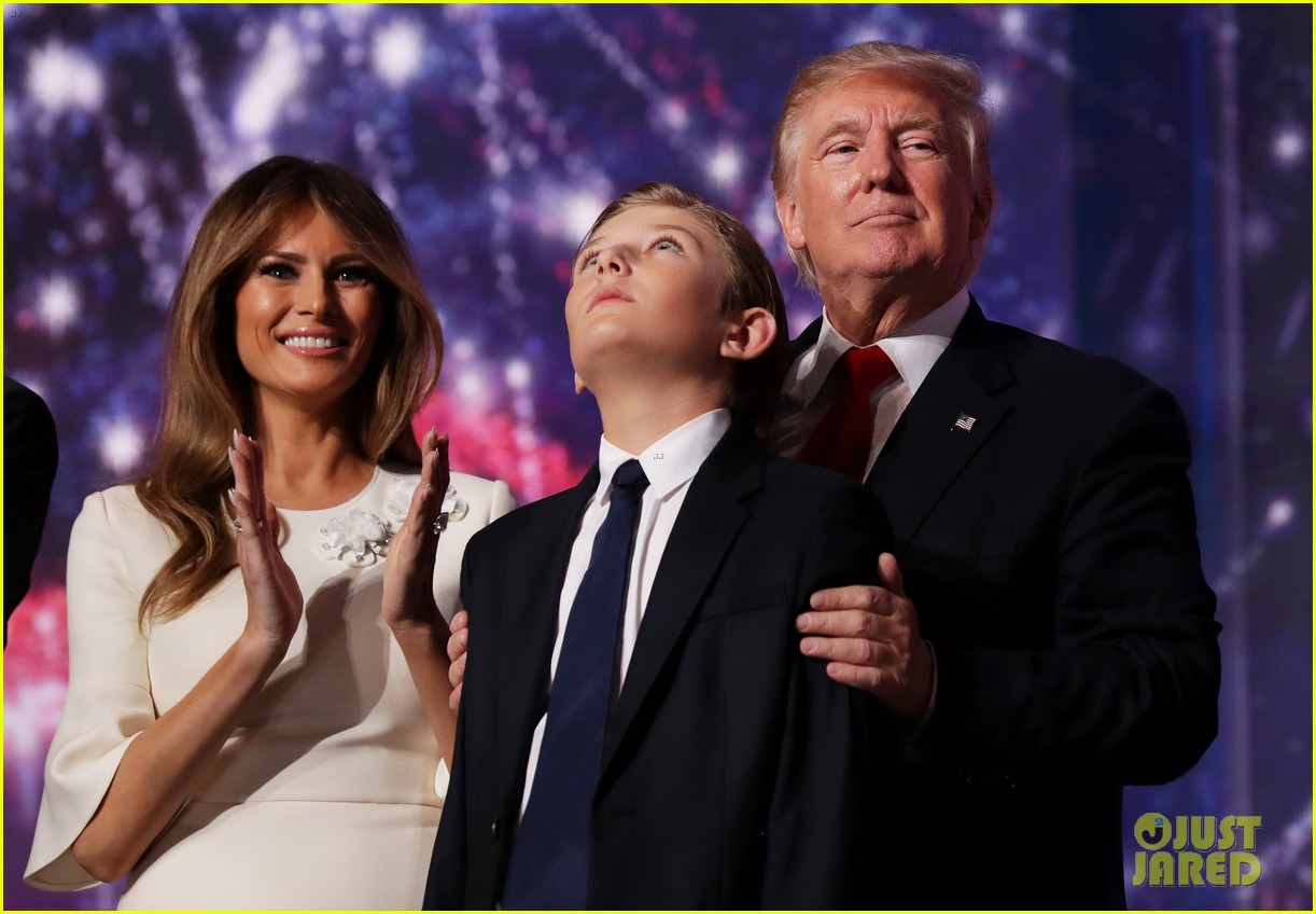 Donald Trump's Wife Melania, Son Barron, & Full Family Join Him On ...