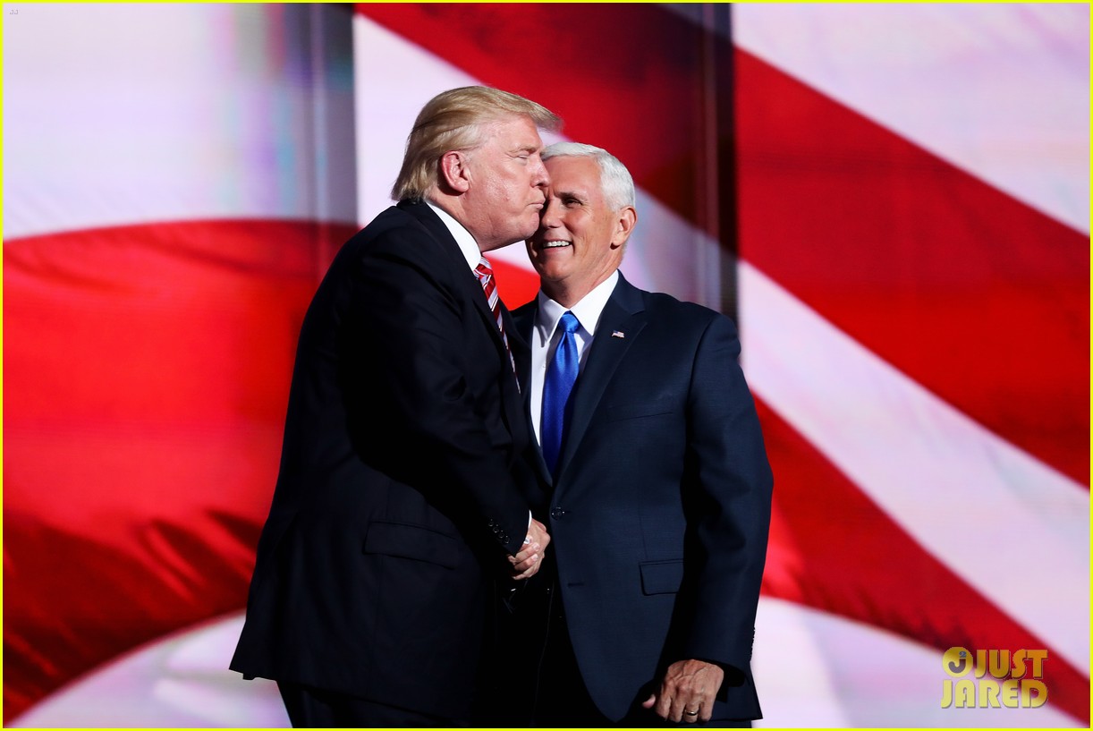 Donald Trump Gives Air Kiss to Running Mate Mike Pence at RNC: Photo ...