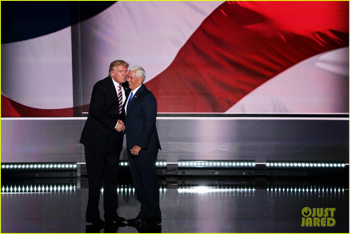 Donald Trump Gives Air Kiss to Running Mate Mike Pence at RNC: Photo ...