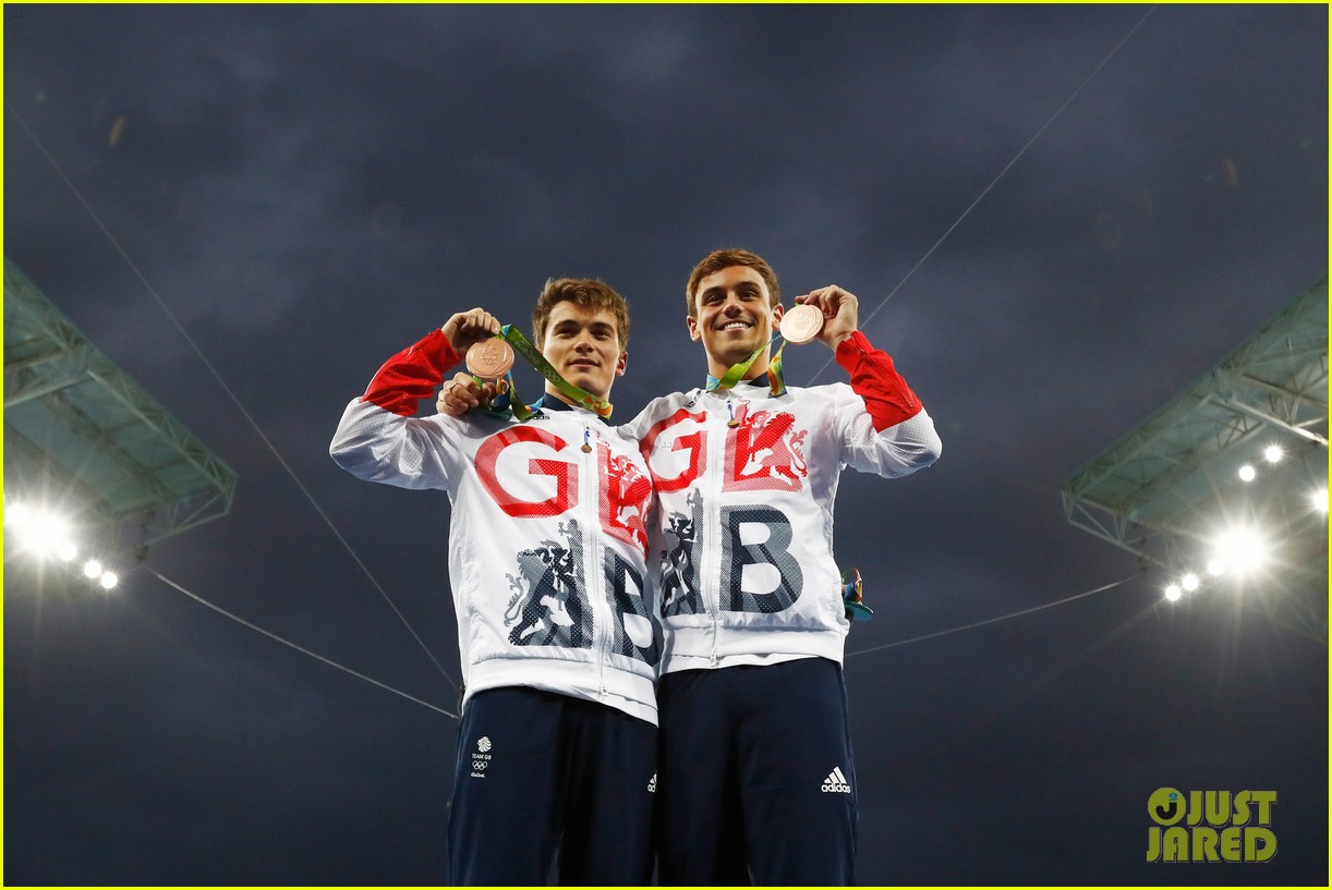 Tom Daley Celebrates Bronze Win in Men's Diving with Teammate Daniel ...