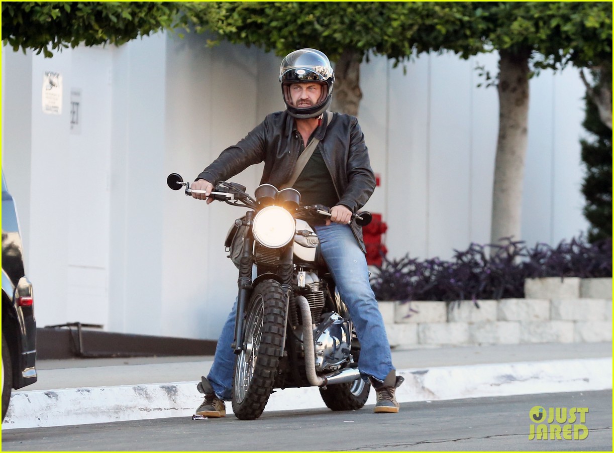 Gerard Butler Hops on His Motorcycle for a Ride: Photo 3783582 | Gerard ...