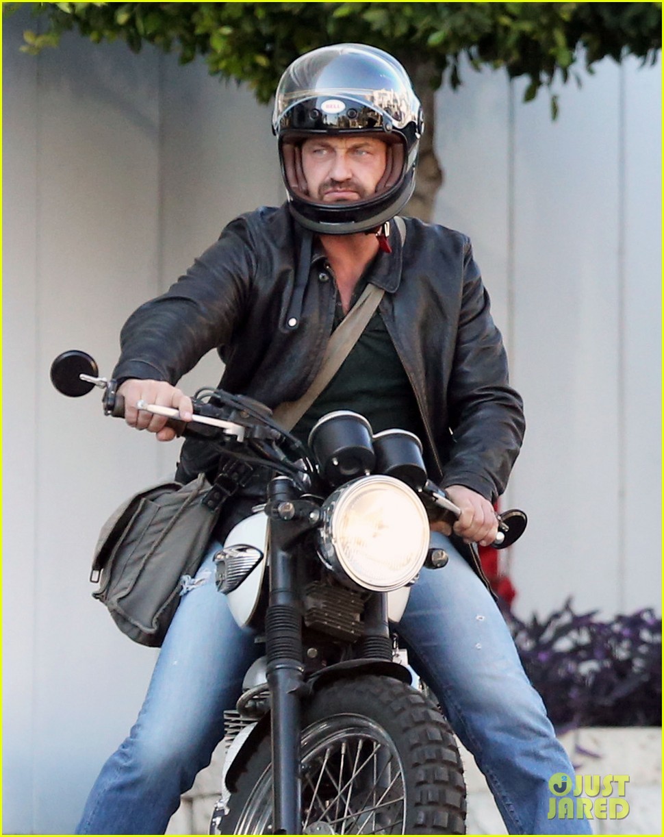 Gerard Butler Hops on His Motorcycle for a Ride: Photo 3783585 | Gerard ...