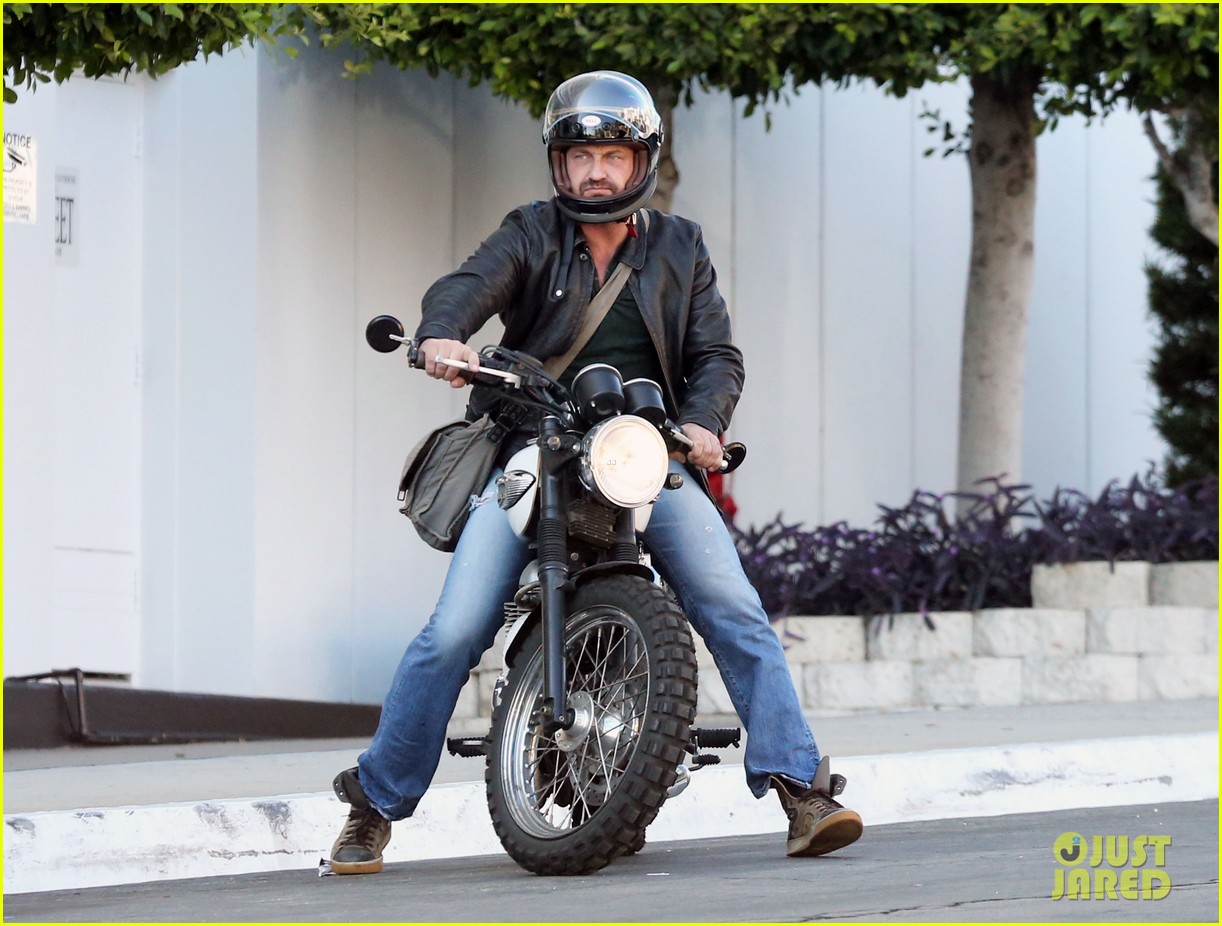 Gerard Butler Hops on His Motorcycle for a Ride: Photo 3783591 | Gerard ...