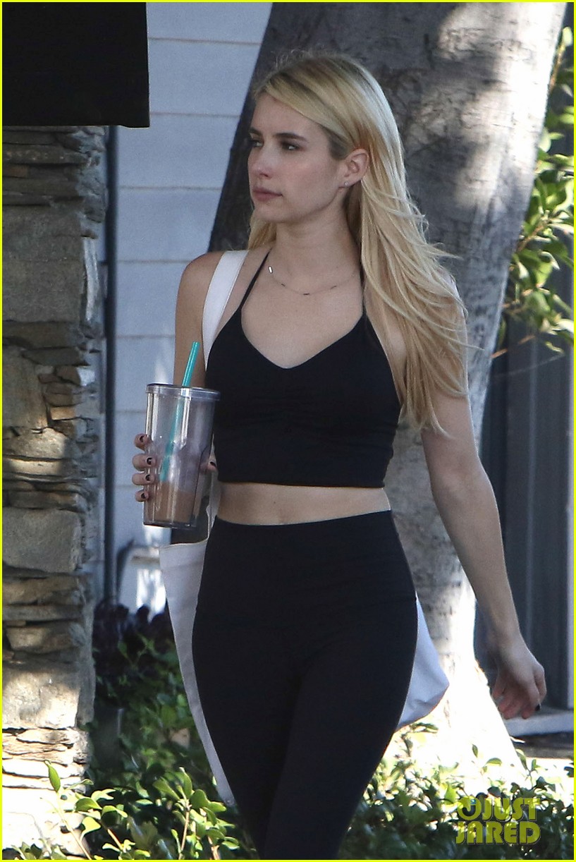 Emma Roberts & Evan Peters Couple Up for Post-Workout Juice: Photo ...