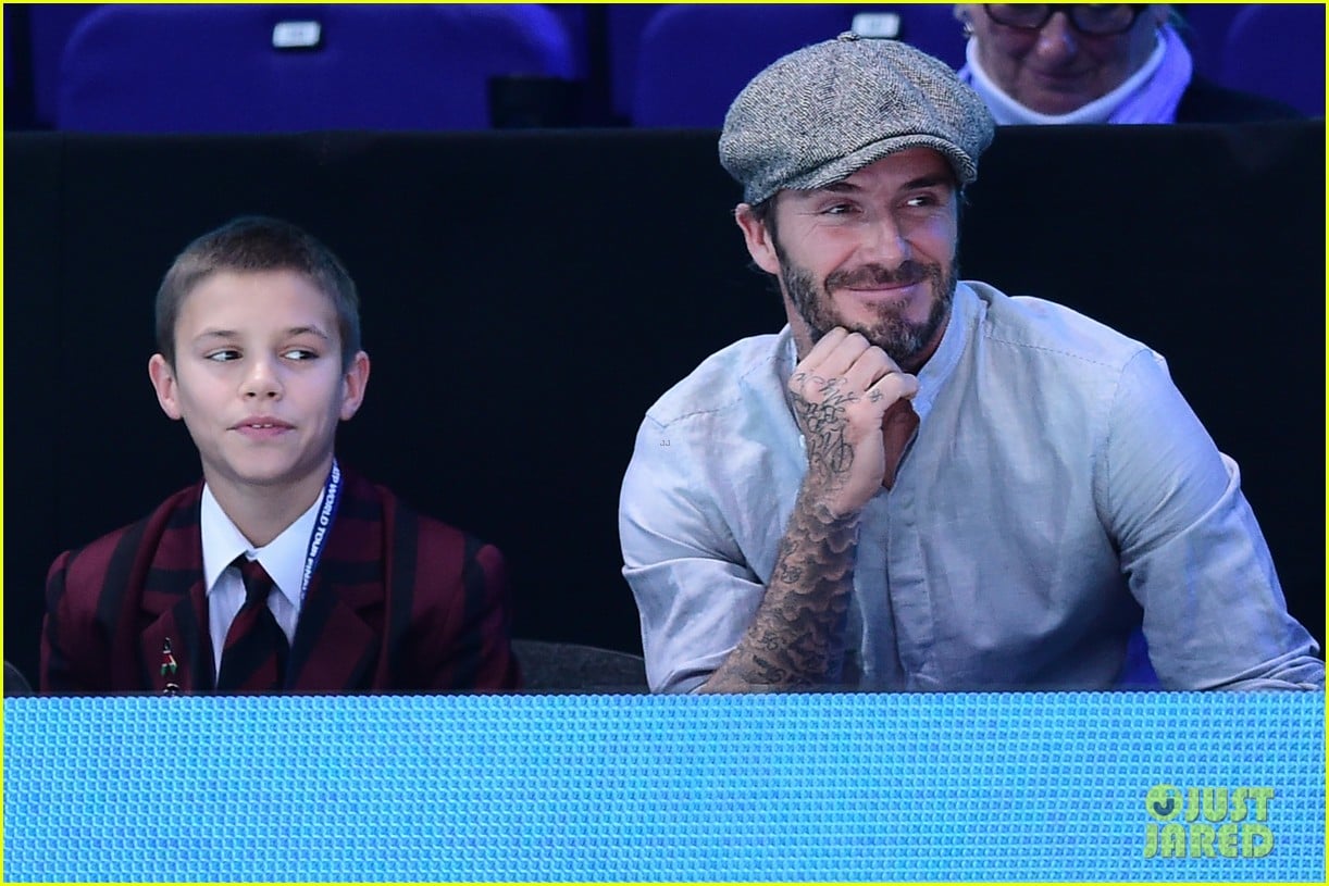 David & Romeo Beckham Enjoy Father-Son Bonding Time at ATP World Tour ...
